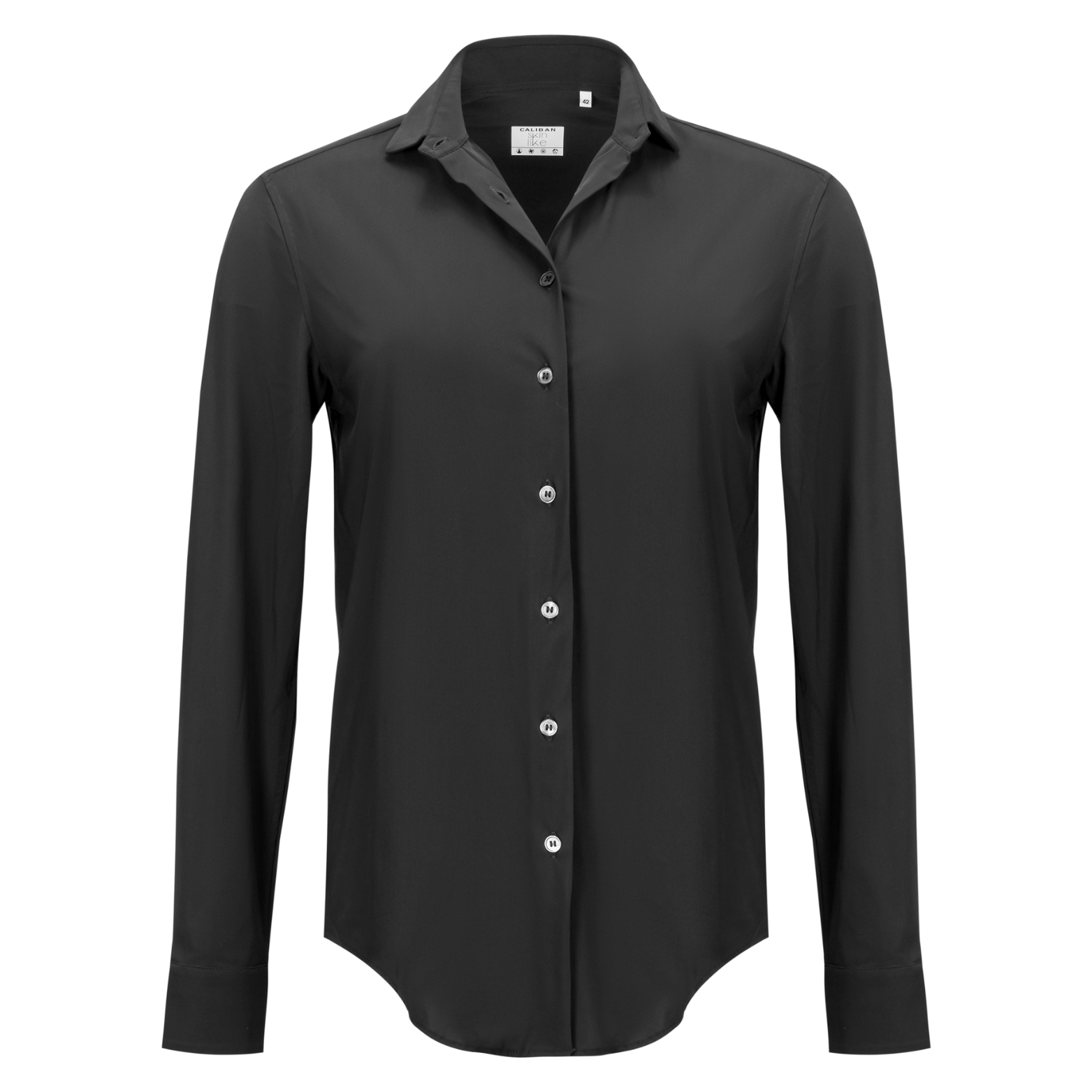 Caliban Black Skin-Like Button Down Boyfriend Shirt – Timeless