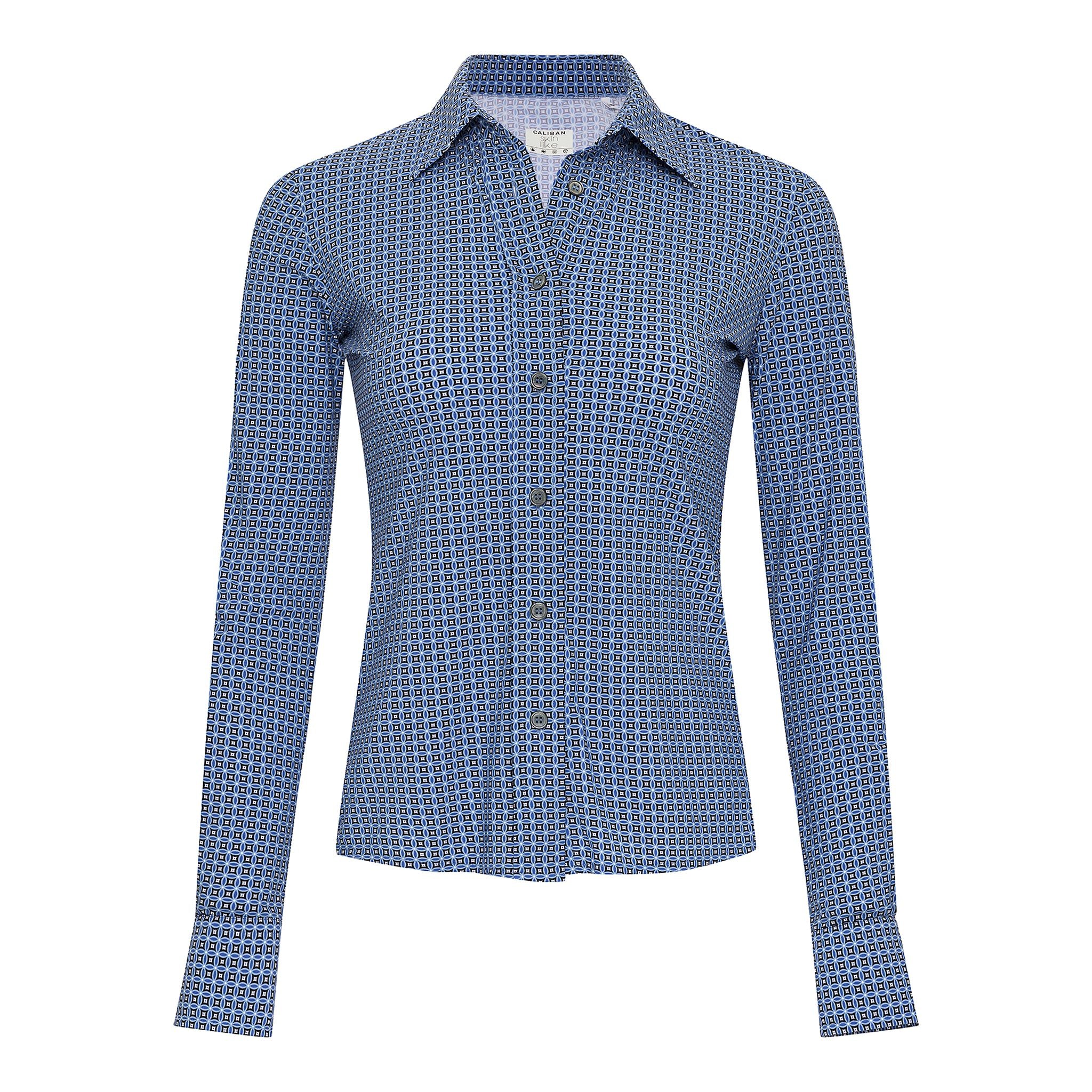 Caliban Blue Medallion Fitted Skin-Like Shirt – Timeless